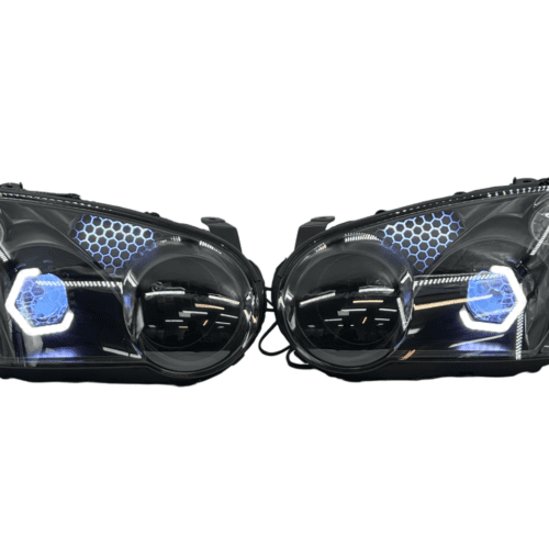 04-05 Subaru Blobeye WRX/STI Black Retrofit Projectors RGBW Halo Headlights